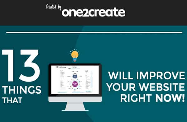 13 Ways to Improve your Website Infographic | Blog | One2create